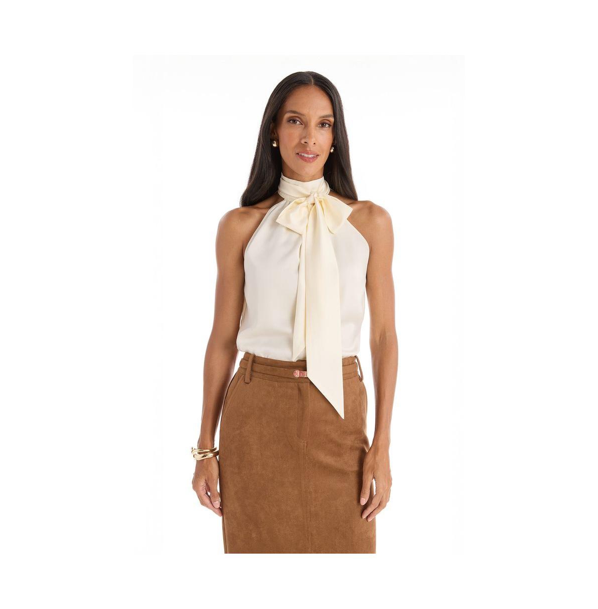 Click here for The Noli Shop Womens Rina Tie Neck Blouse - Floral... prices