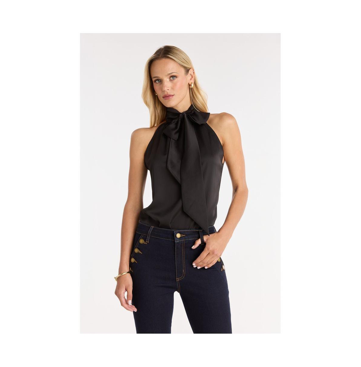 Click here for The Noli Shop Womens Rina Tie Neck Blouse - Floral... prices