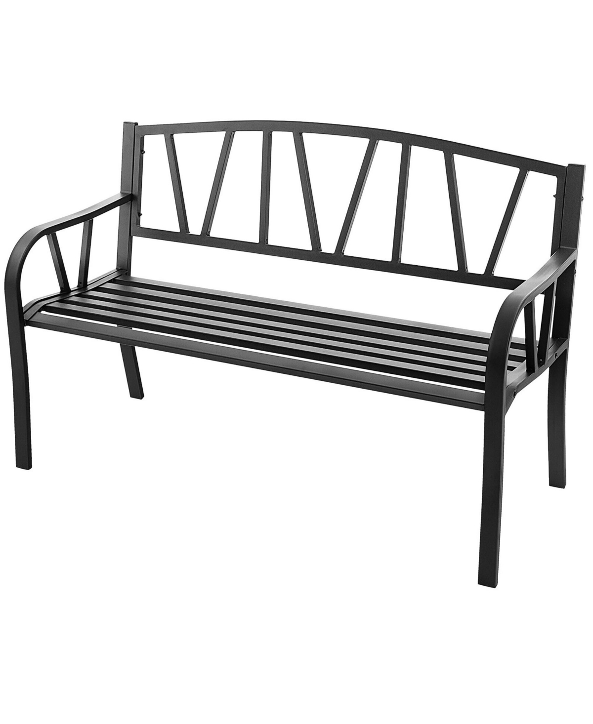 Click here for Gymax Garden Bench Metal Frame w/ Ergonomic Armres... prices