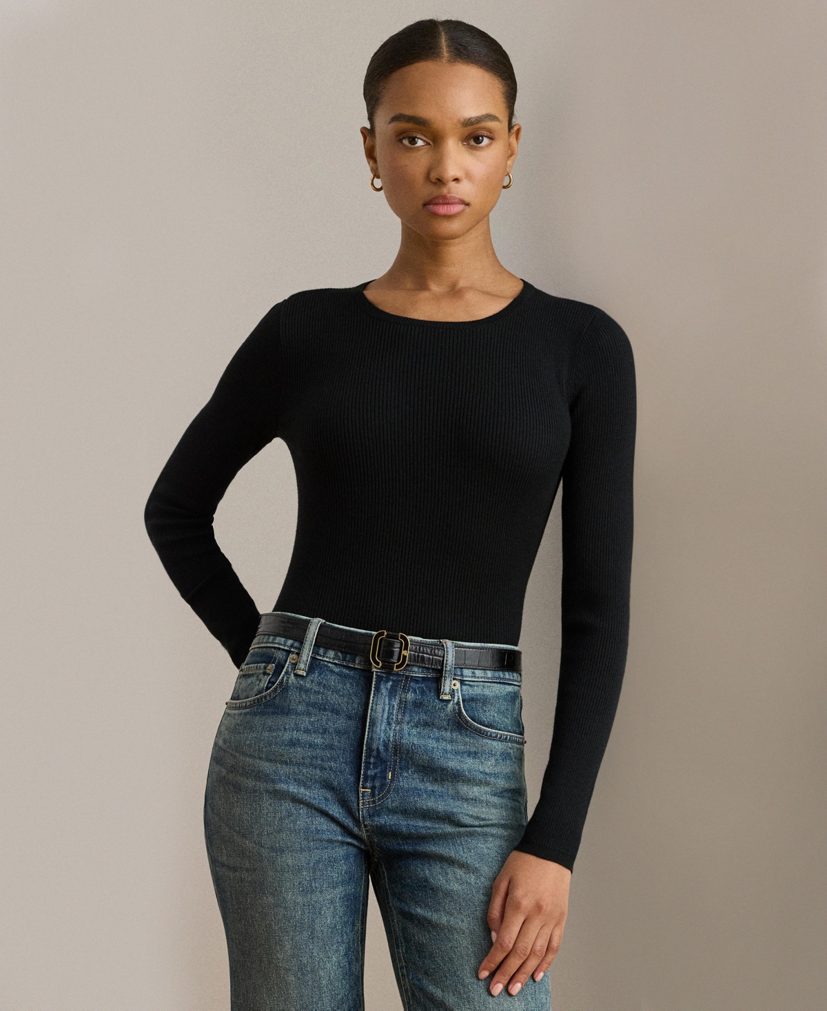 Click here for Lauren Ralph Lauren Womens Crewneck Sweater - Blac... prices