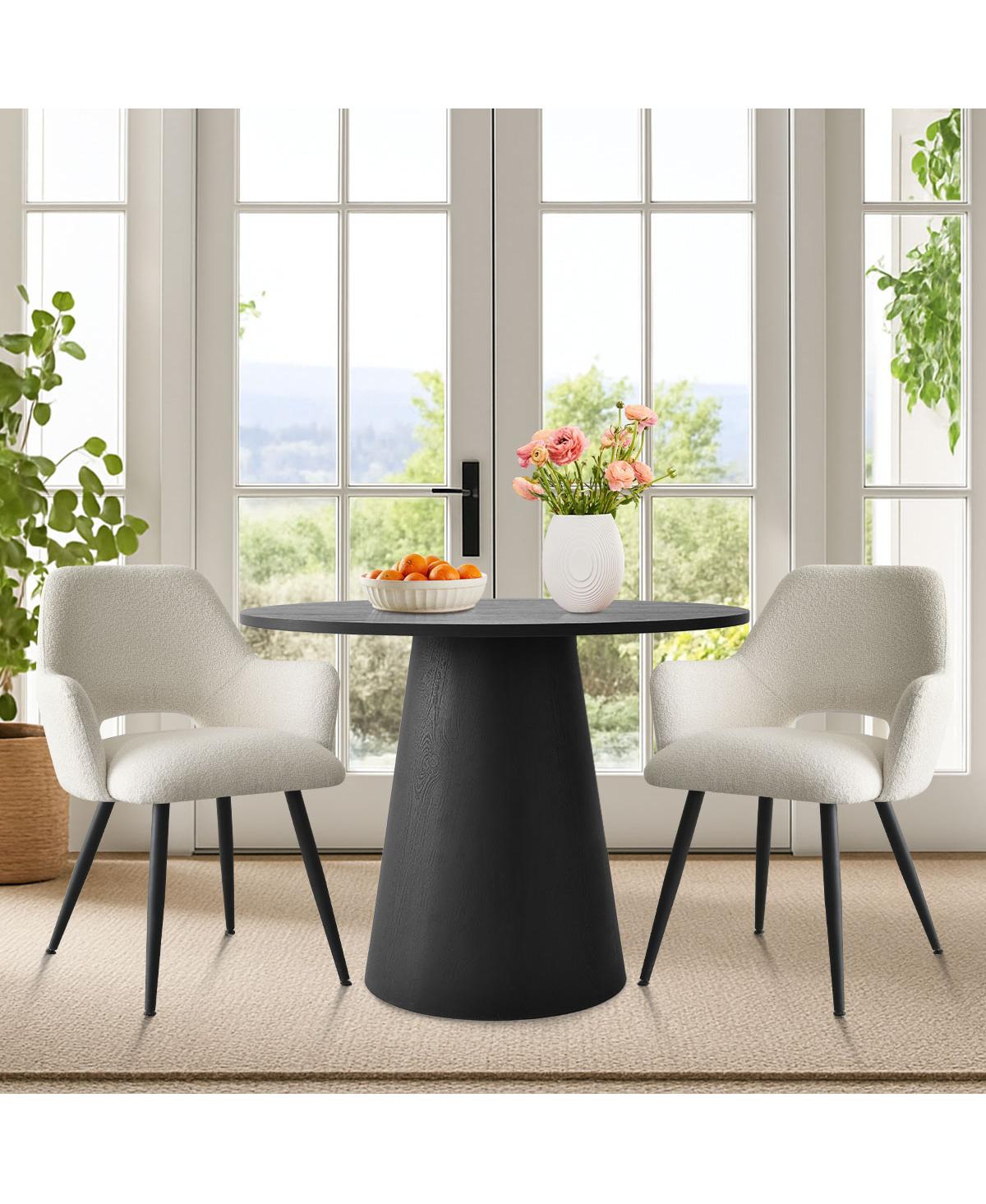 Click here for Maison Boucle 3-Piece 35 Round Dining Set with Ped... prices