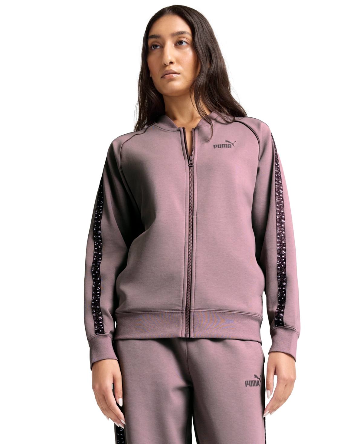Click here for Puma Womens Essential Animal Track Jacket - Plum J... prices