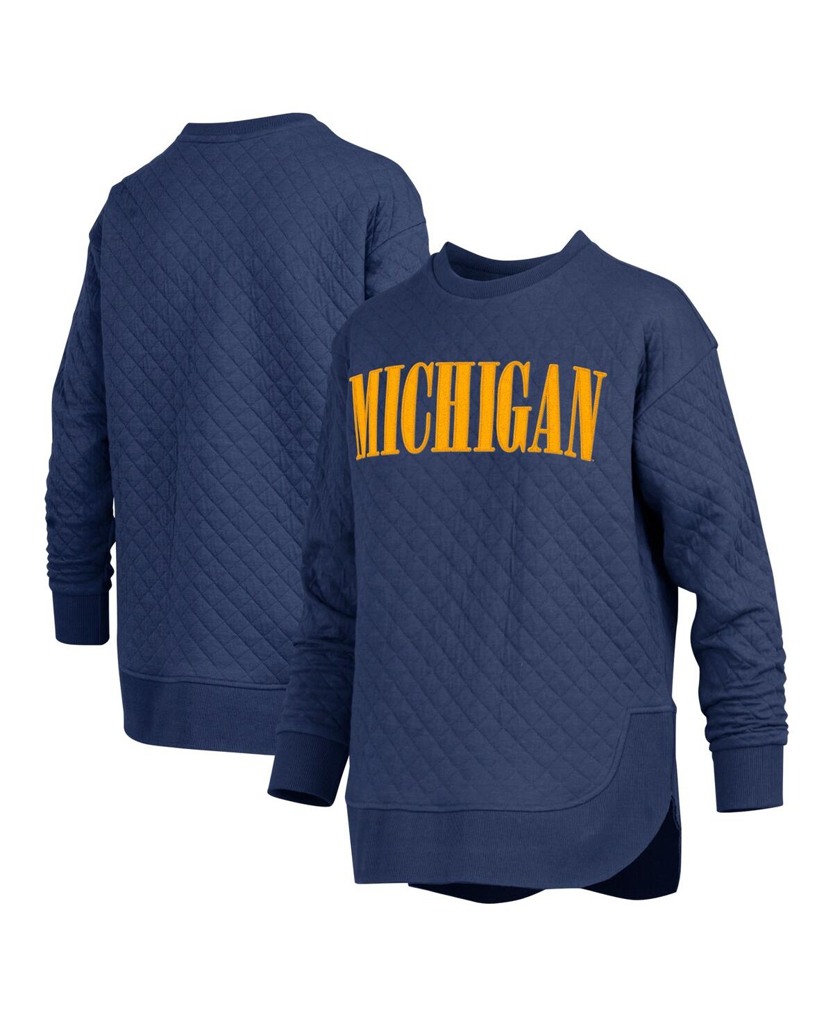 Click here for Pressbox Womens Navy Michigan Wolverines Quilted L... prices