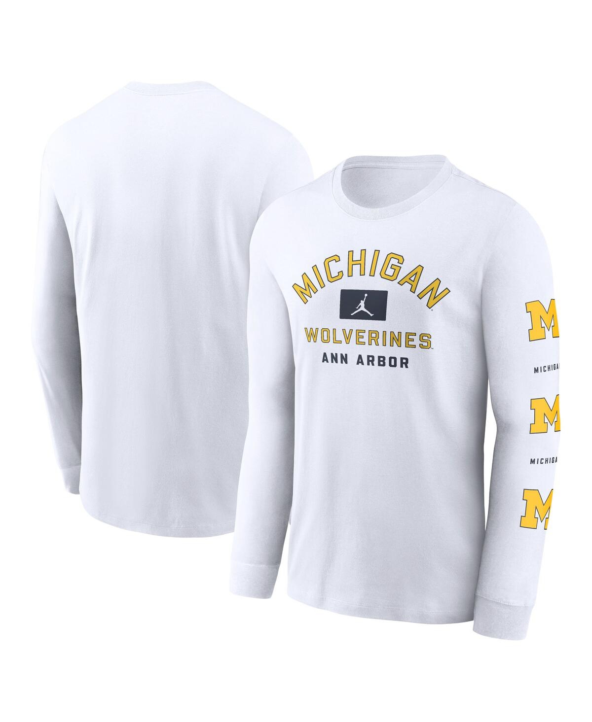 Click here for Jordan Mens White Michigan Wolverines Primetime Cl... prices