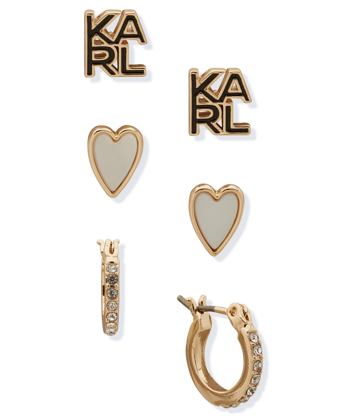 Click here for Karl Lagerfeld Paris 3-Pc. Gold-Tone Pave Earrings... prices