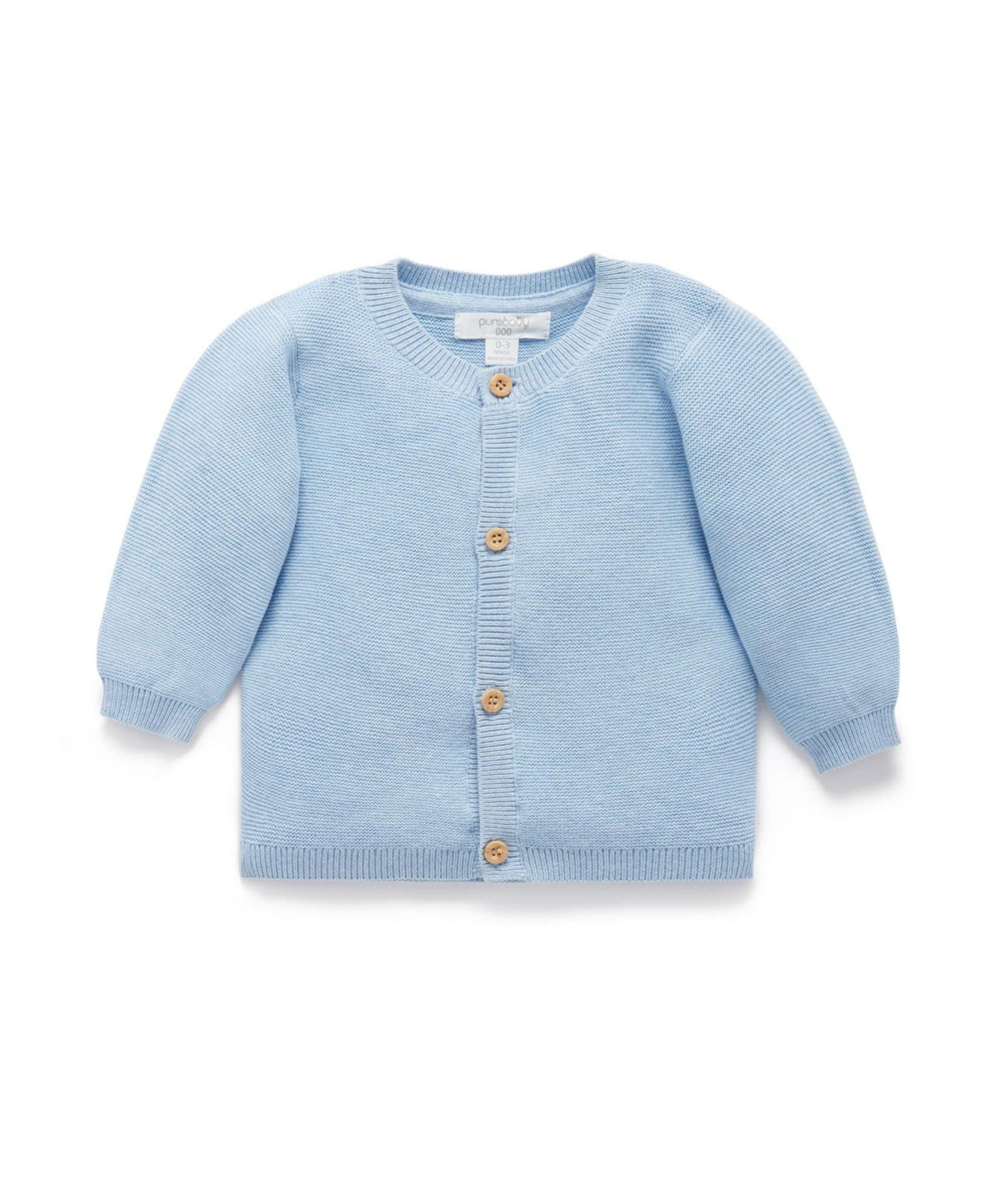 Click here for Purebaby Baby Boys Textured Knit Cardigan - Blue m... prices