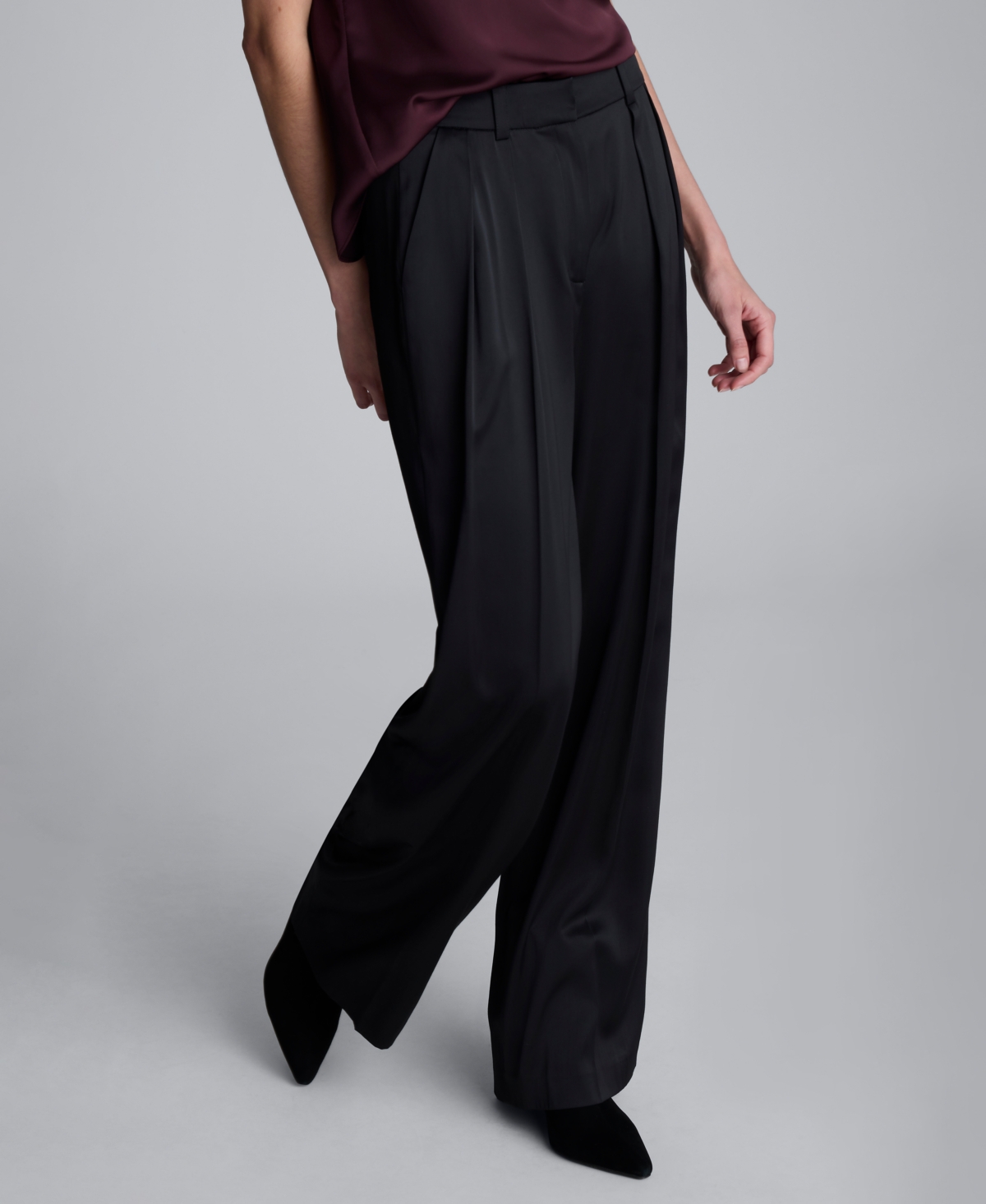 Click here for Kenneth Cole Womens Double Pleat Wide Leg Pants -... prices