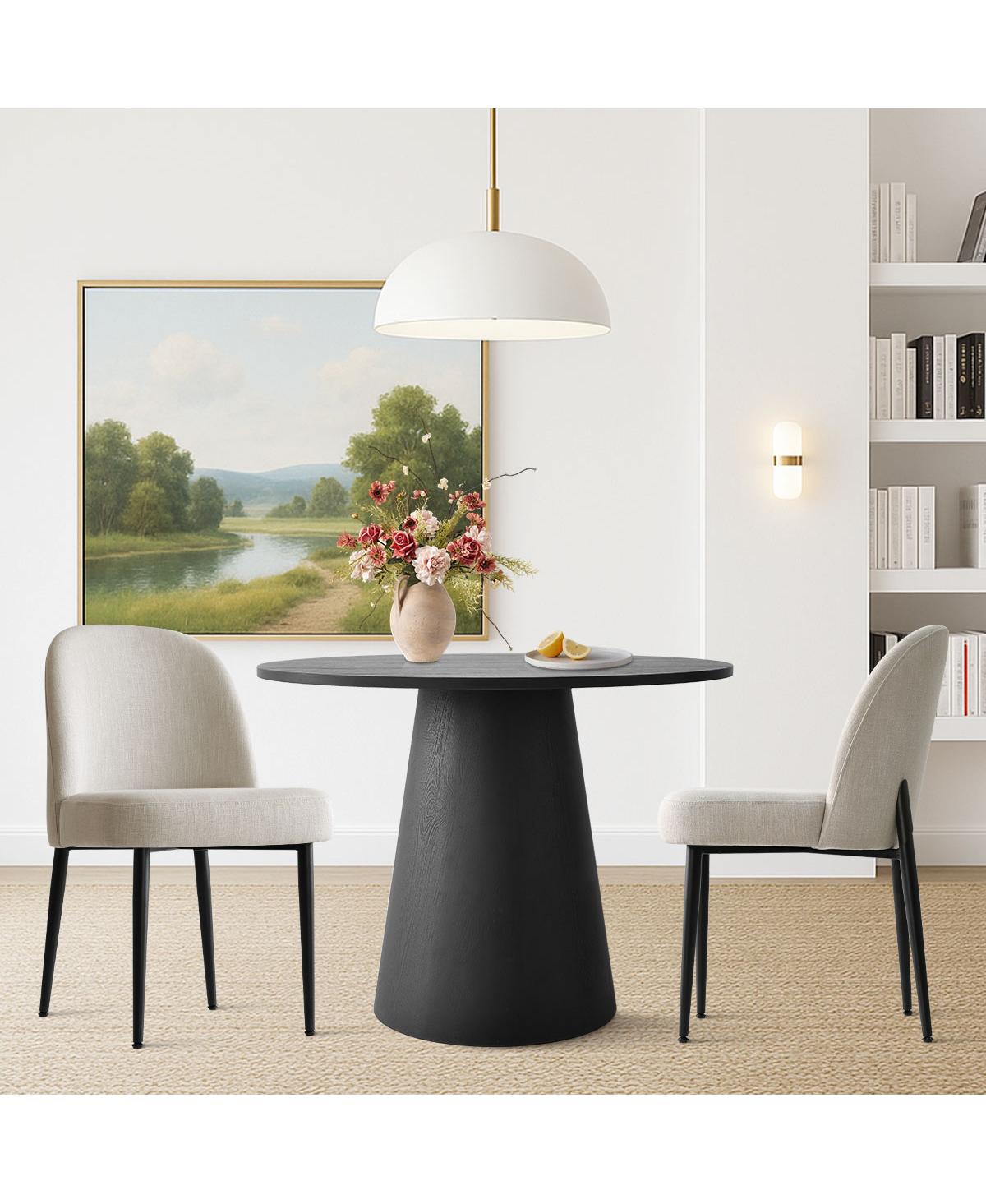 Click here for 3-Piece 35 Round Dining Set with Black Pedestal Ta... prices