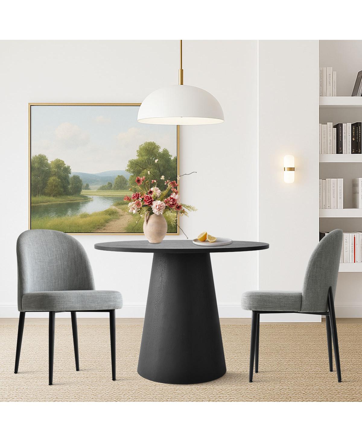 Click here for 3-Piece 35 Round Dining Set with Black Pedestal Ta... prices