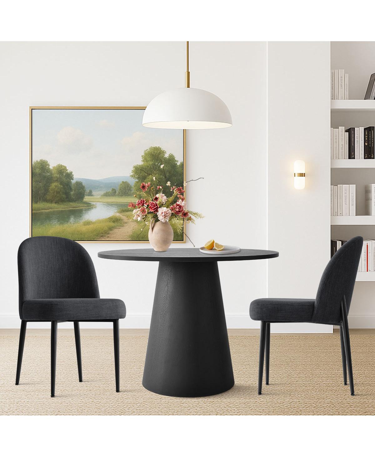Click here for 3-Piece 35 Round Dining Set with Black Pedestal Ta... prices