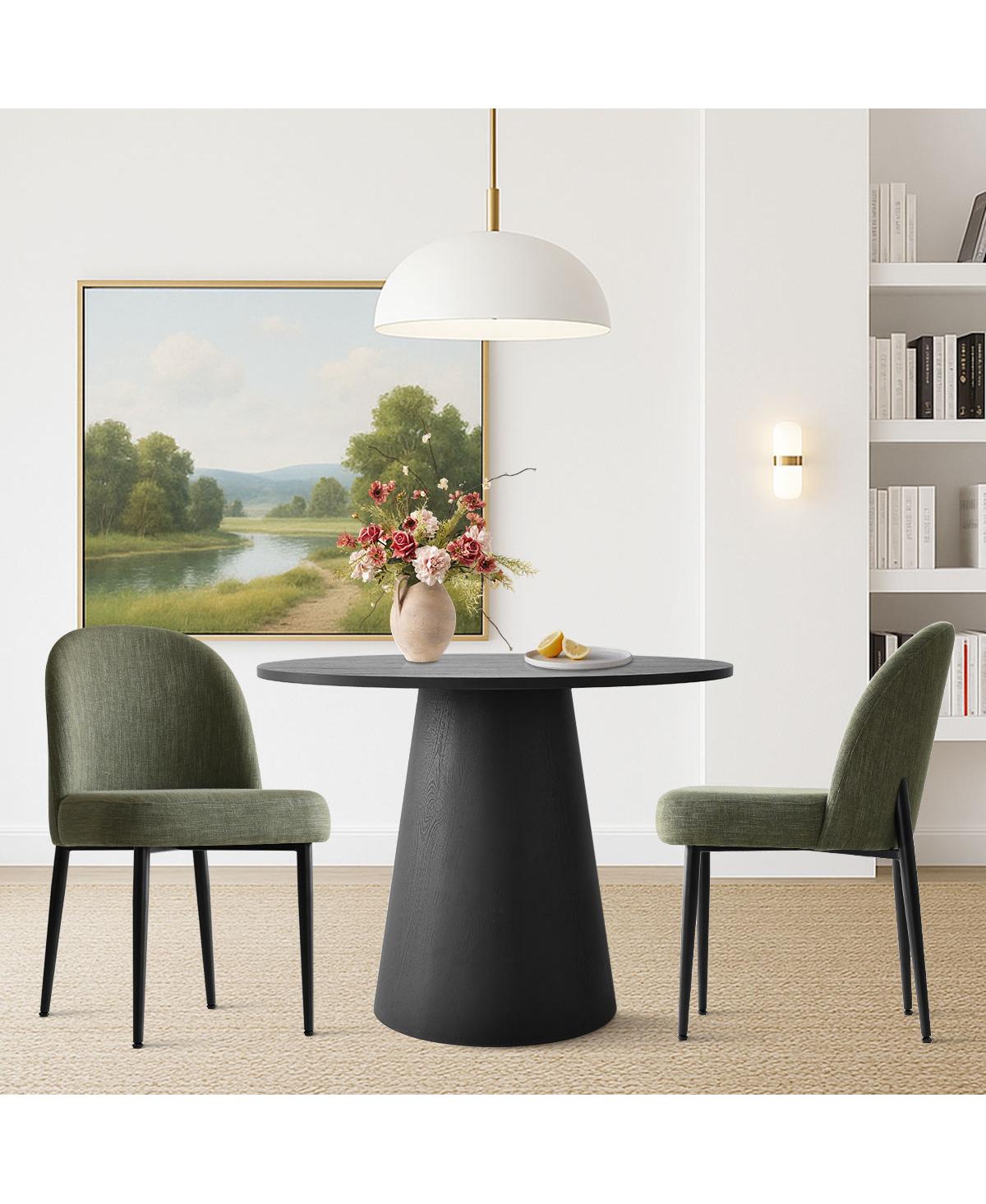 Click here for 3-Piece 35 Round Dining Set with Black Pedestal Ta... prices