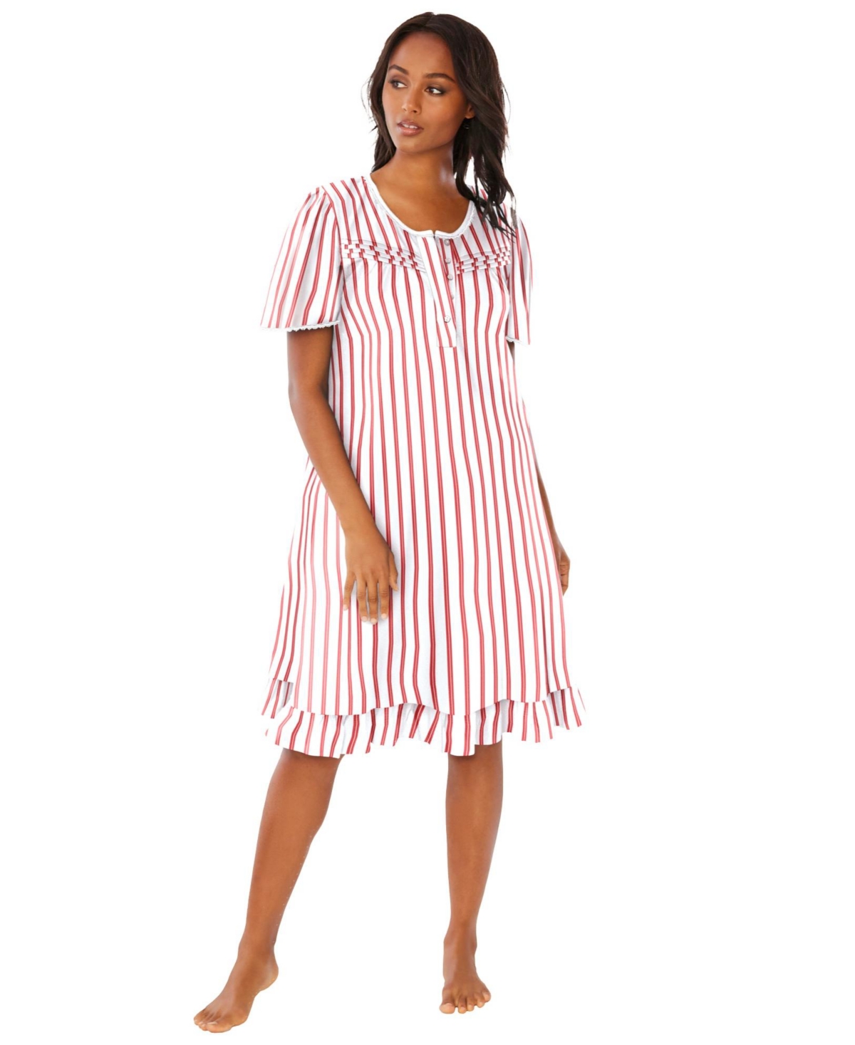 Click here for Dreams & Co. Womens Short Floral Print Cotton Gown... prices