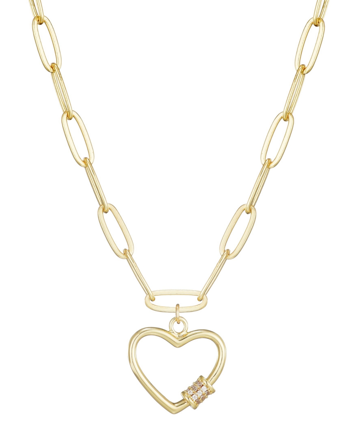 Click here for Adornia Gold Carabiner Heart Necklace - Gold prices