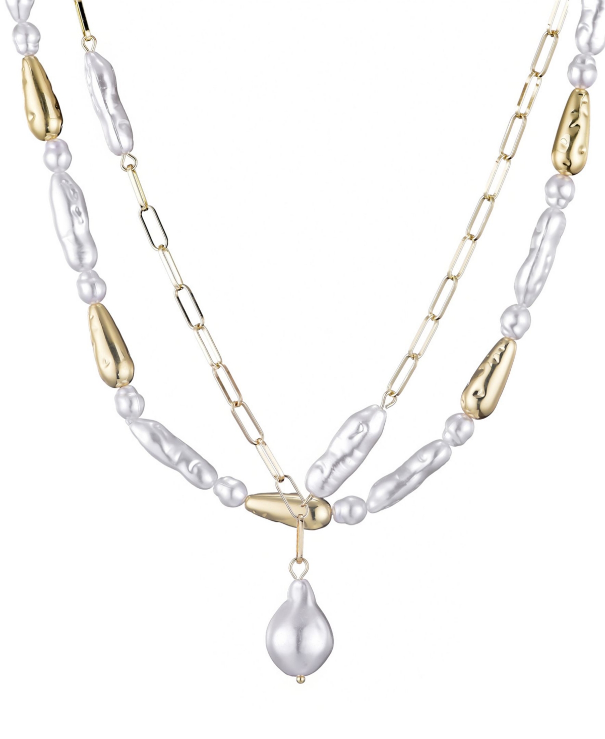 Click here for Adornia Gold Beaded Faux Cultivated Pearl Layered... prices