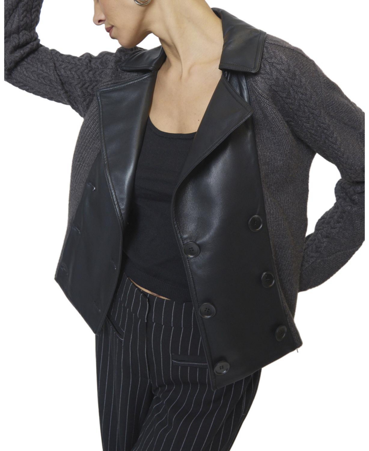 Click here for Central Park West Womens Milan Sweater Combo Trenc... prices