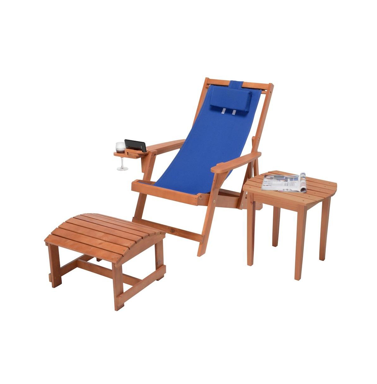 Click here for Jiallo Canvas Sling Chair With Cup And Wine Holder... prices