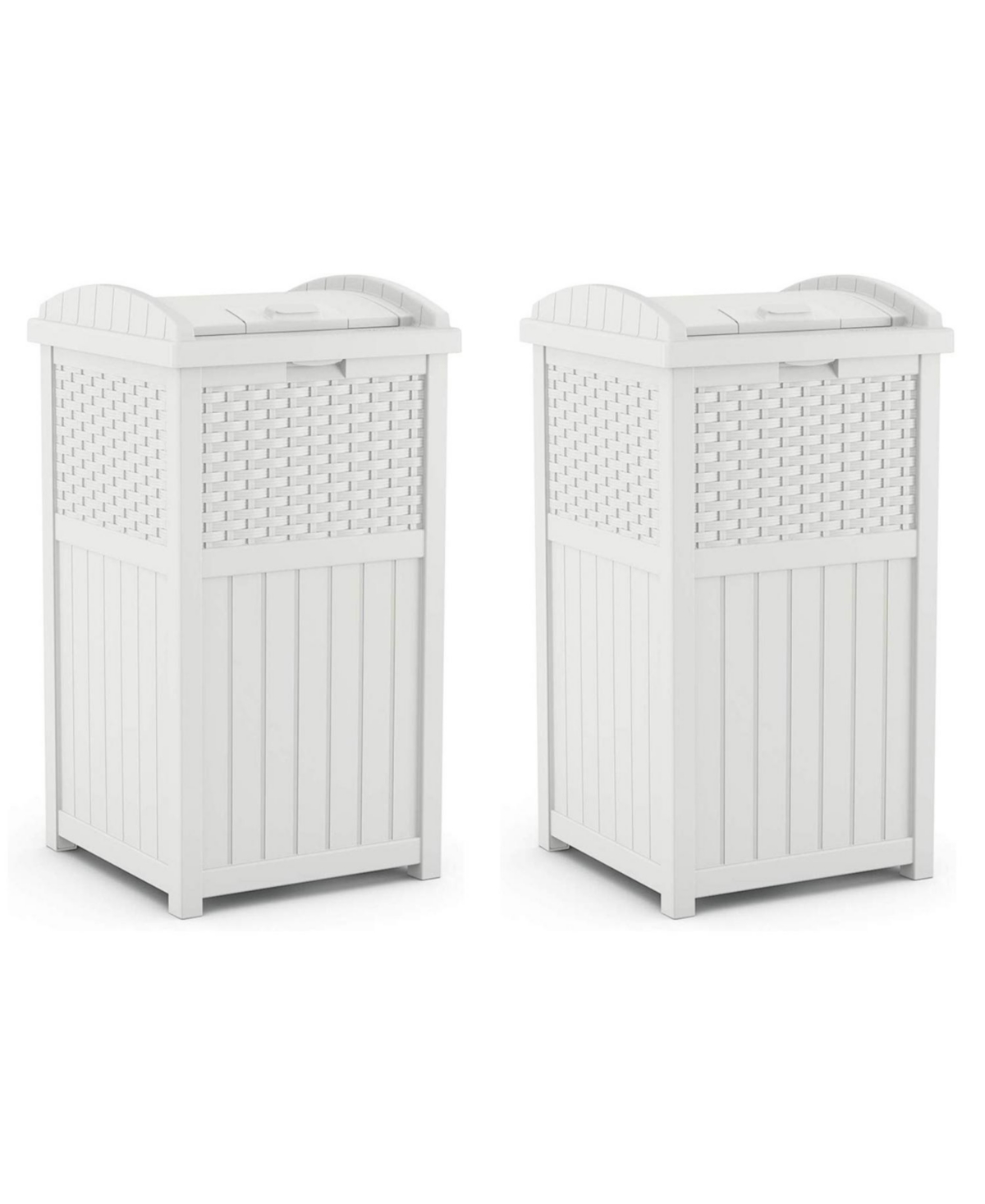 Click here for Suncast Wicker Resin Outdoor Hideaway Trash Can Bi... prices