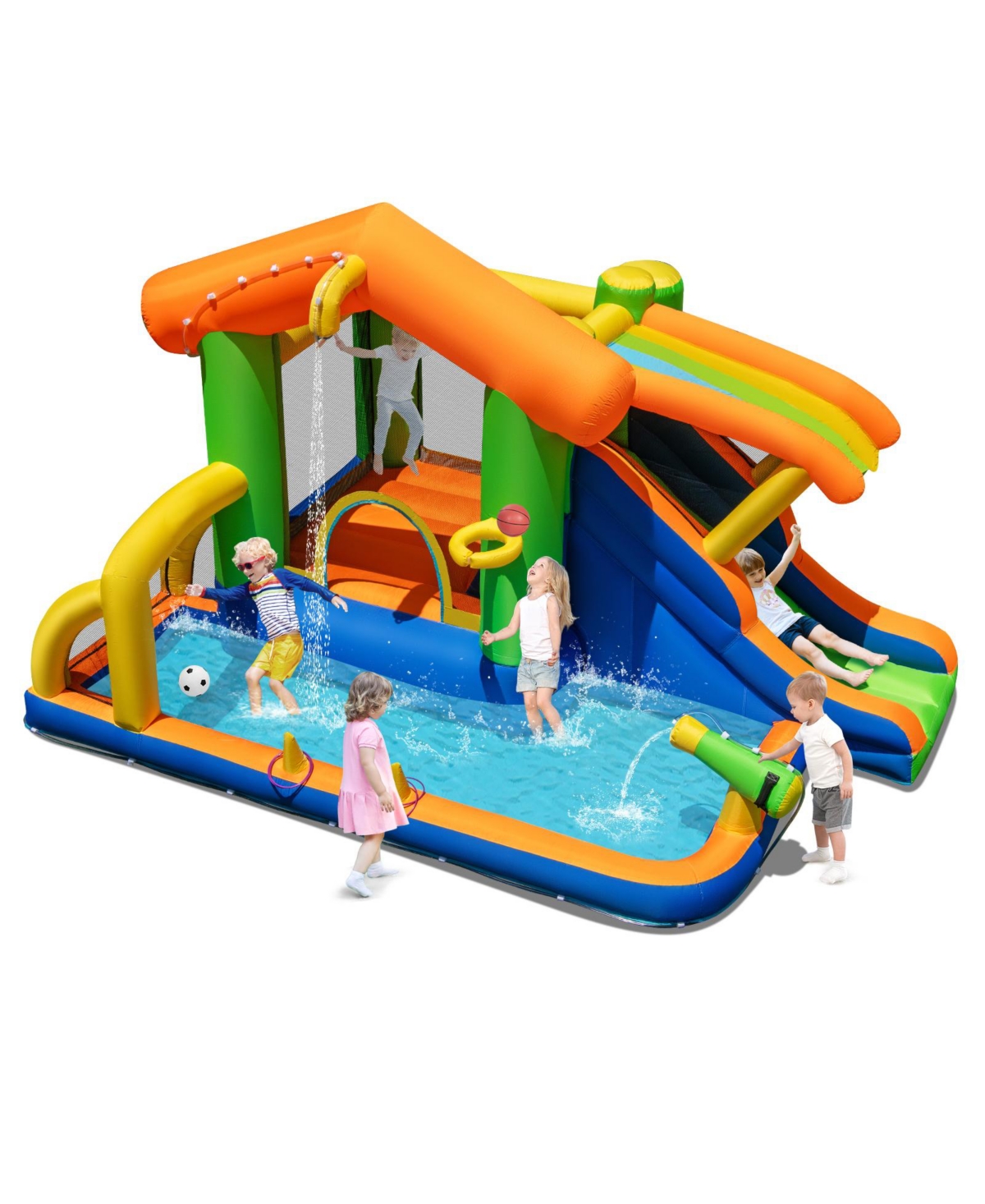 Click here for Gymax 8-in-1 Inflatable Bounce House Water Park w/... prices
