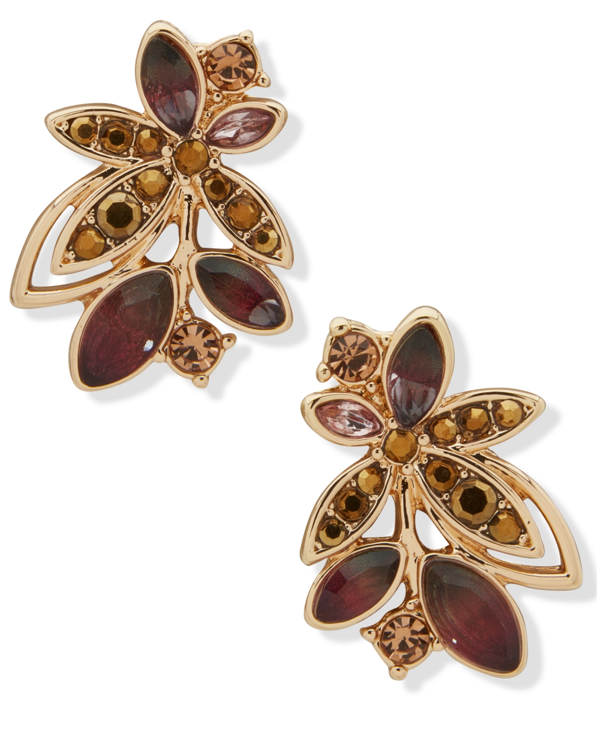 Click here for lonna & lilly Glass and Resin Stone Leaf Stud Earr... prices