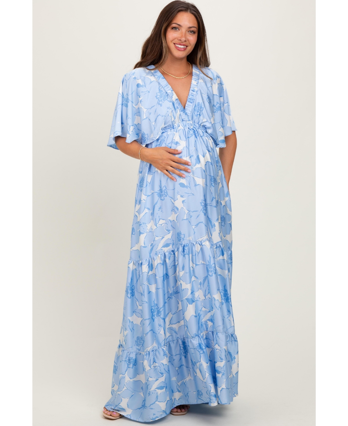 Click here for Pinkblush Maternity Floral Short Sleeve Deep V-Nec... prices
