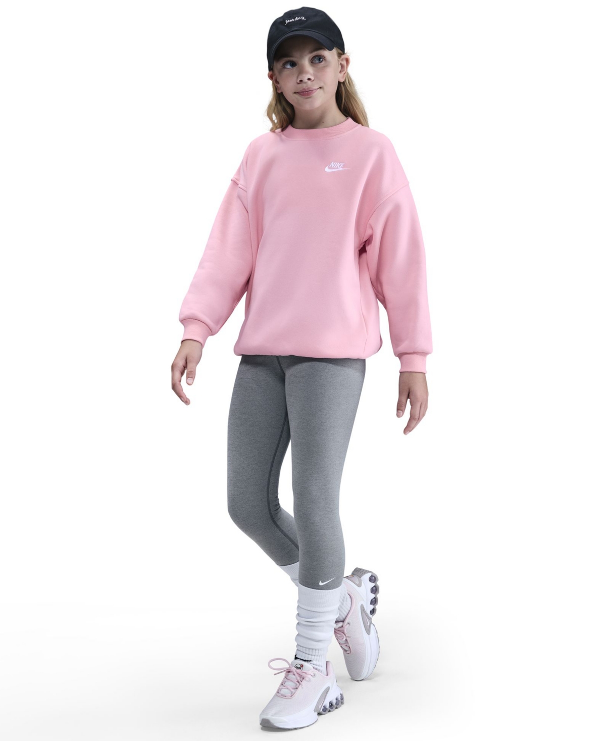 Click here for Nike Big Girls Sportswear Club Fleece Oversized-Fi... prices