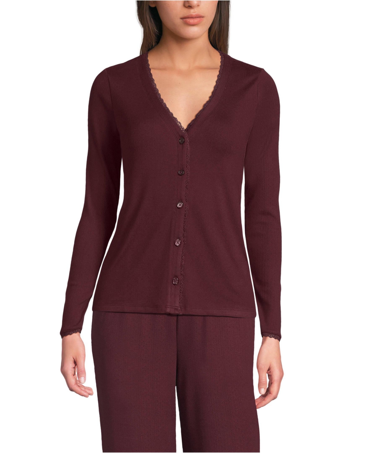 Click here for Lands End Womens Pointelle Long Sleeve Sleep Cardi... prices