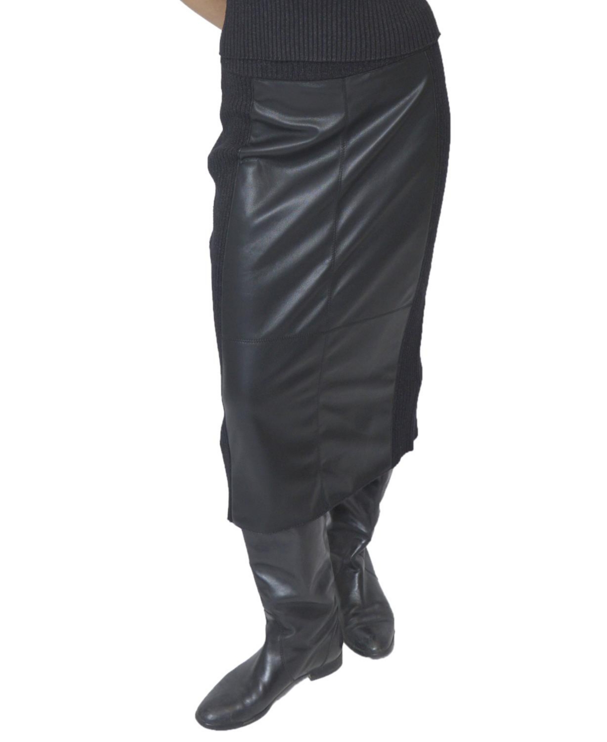 Click here for Central Park West Womens Milan Leather Combo Skirt... prices