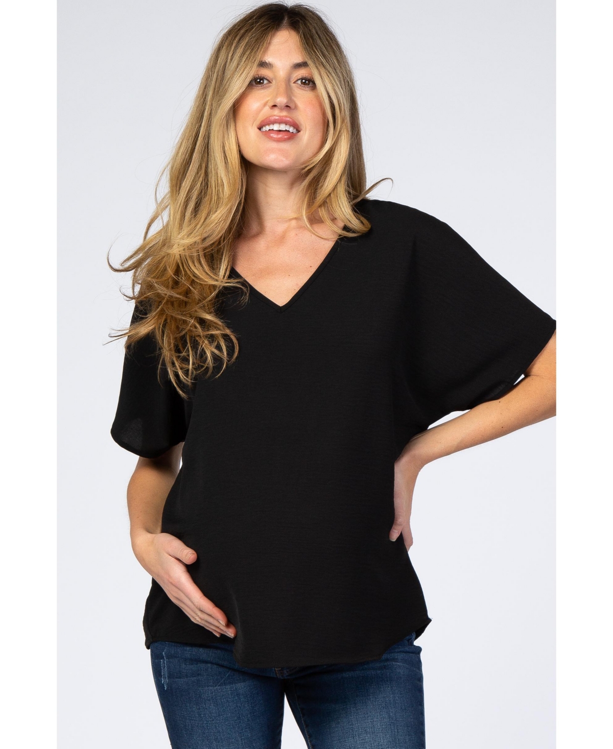 Click here for Pinkblush Maternity Forest Green Short Sleeve Blou... prices