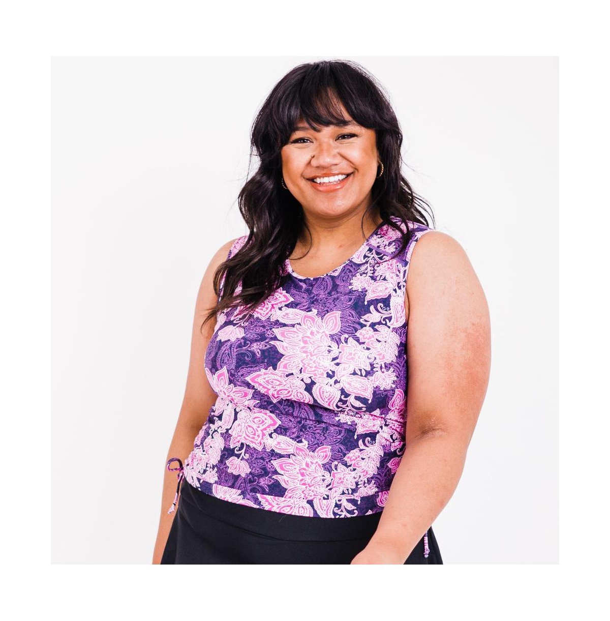 Click here for Calypsa Womens Closed Back Maya Swim Top - Purple... prices