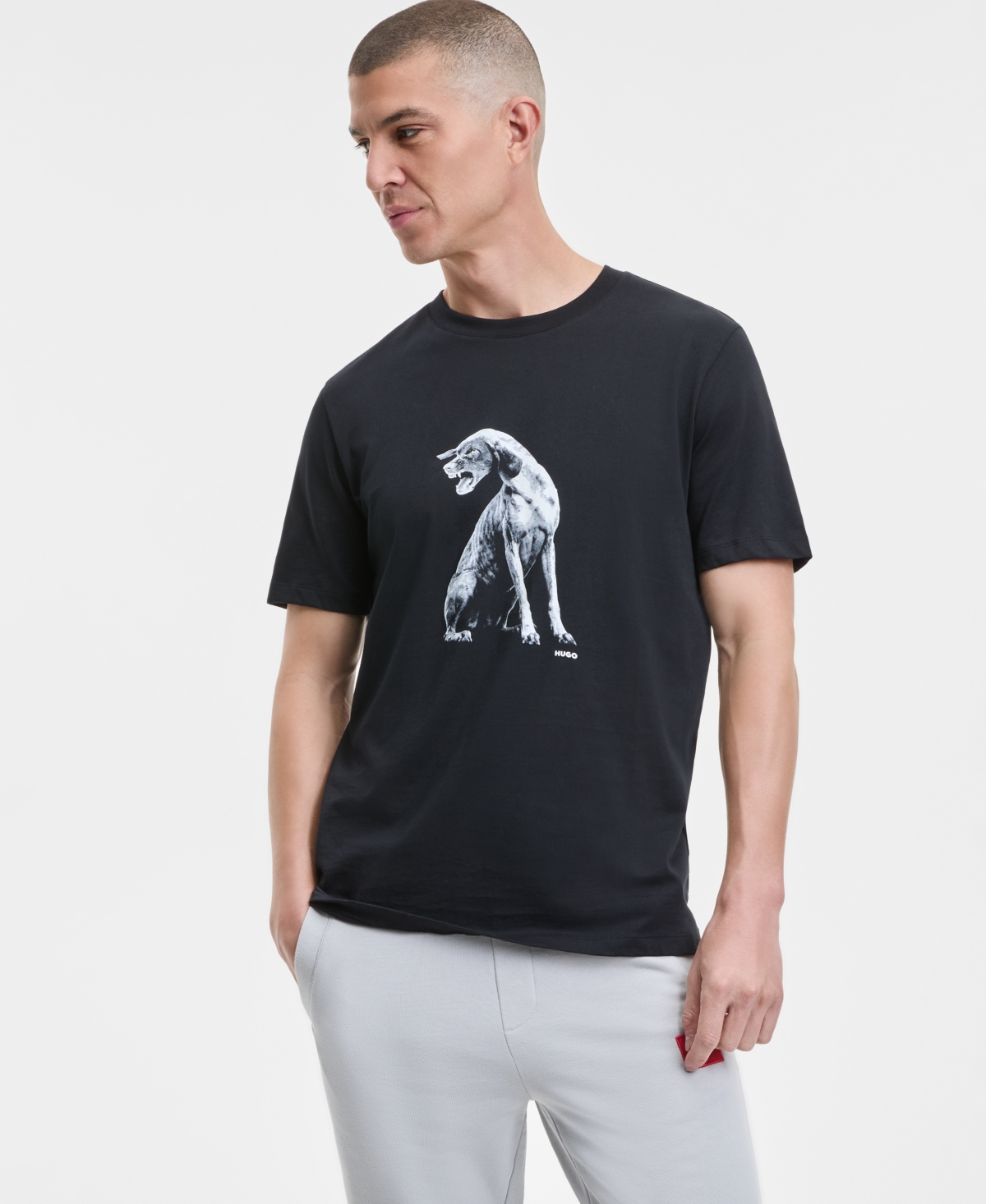 Click here for Hugo by Hugo Boss Mens Didug Dog Graphic T-Shirt -... prices