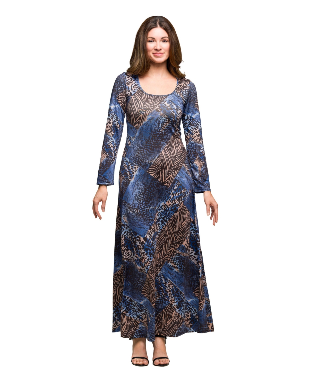 Click here for 24seven Comfort Apparel Womens Blue Animal Print L... prices