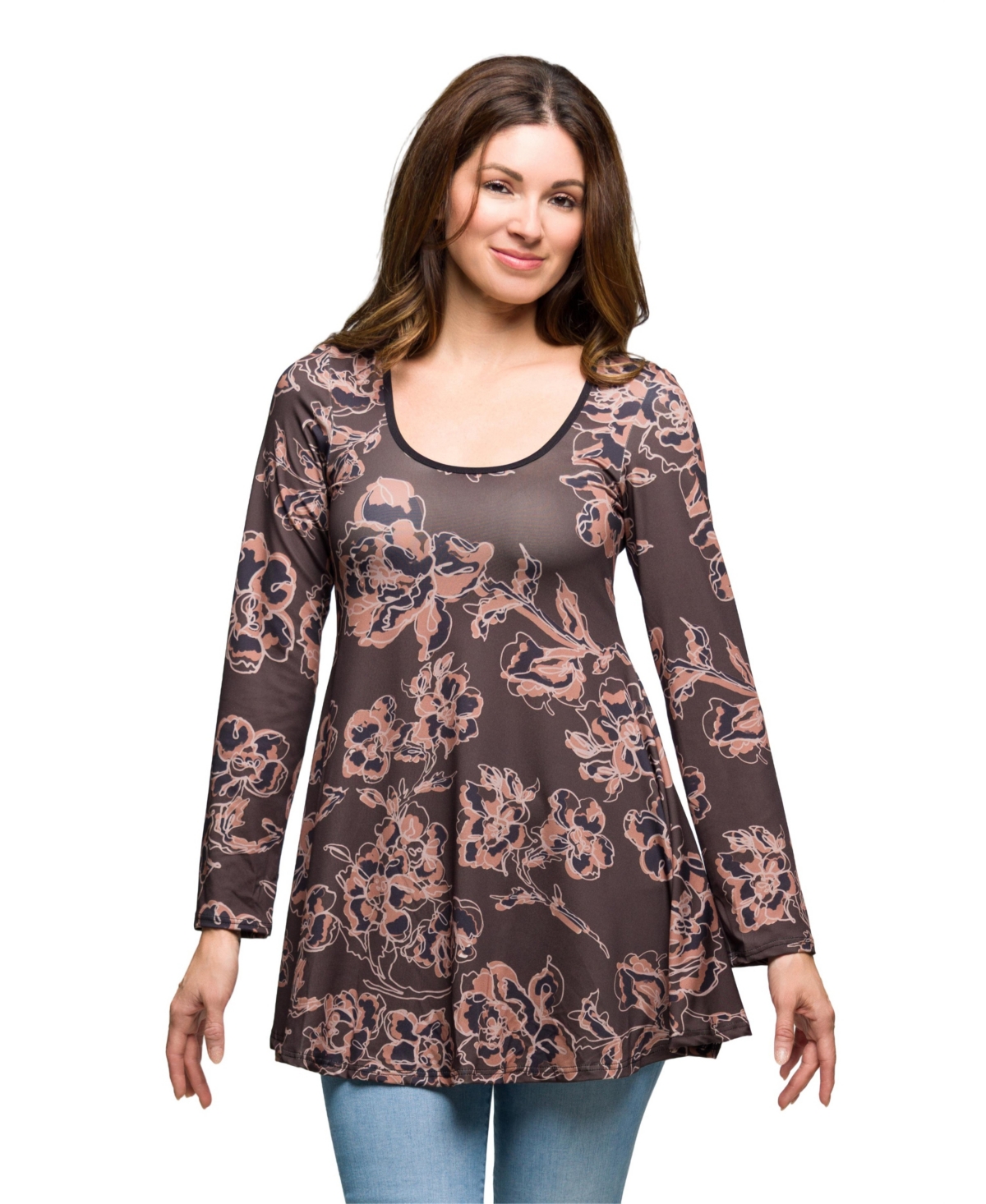 Click here for 24seven Comfort Apparel Womens Brown Floral Print... prices