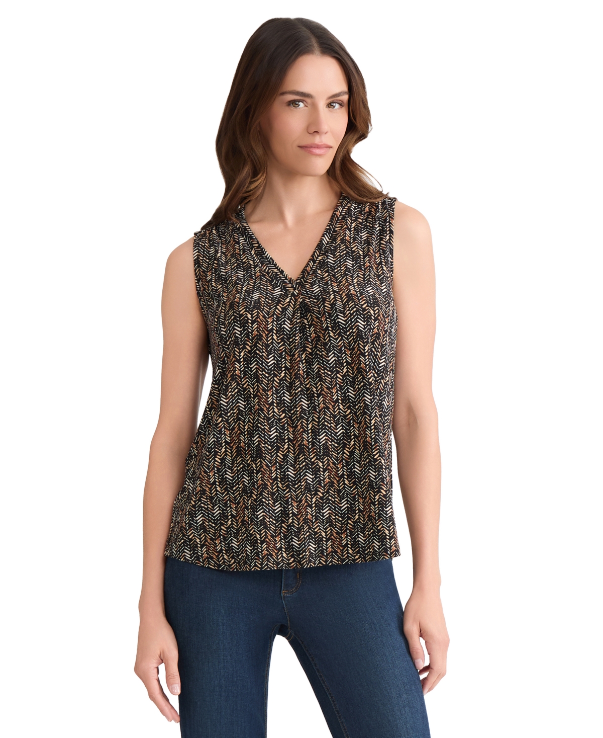 Click here for Jones New York Petite V-Neck Pull-On Top - Jones W... prices