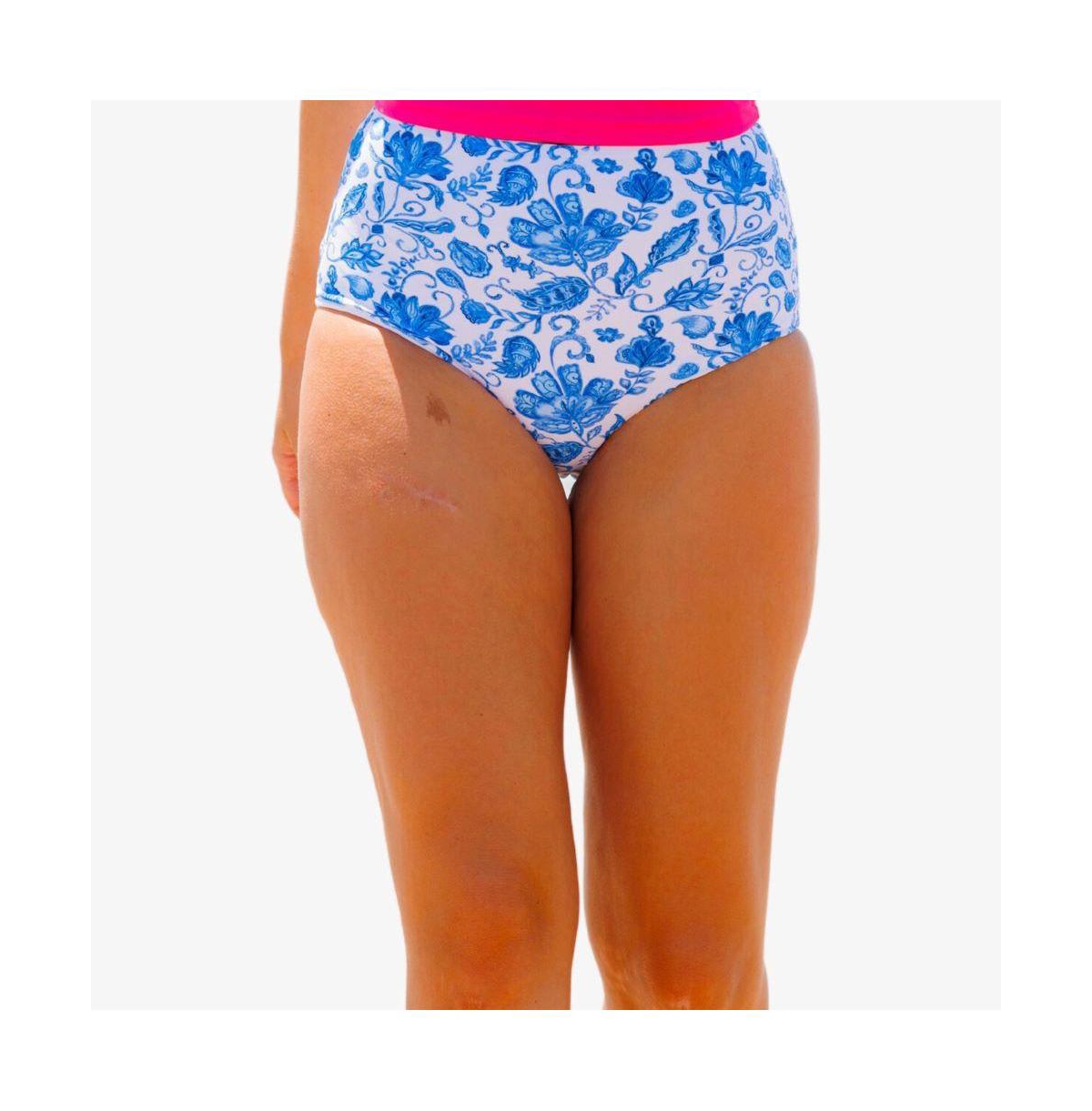 Click here for Calypsa Plus Size High-Waisted Bikini Bottom - Blu... prices