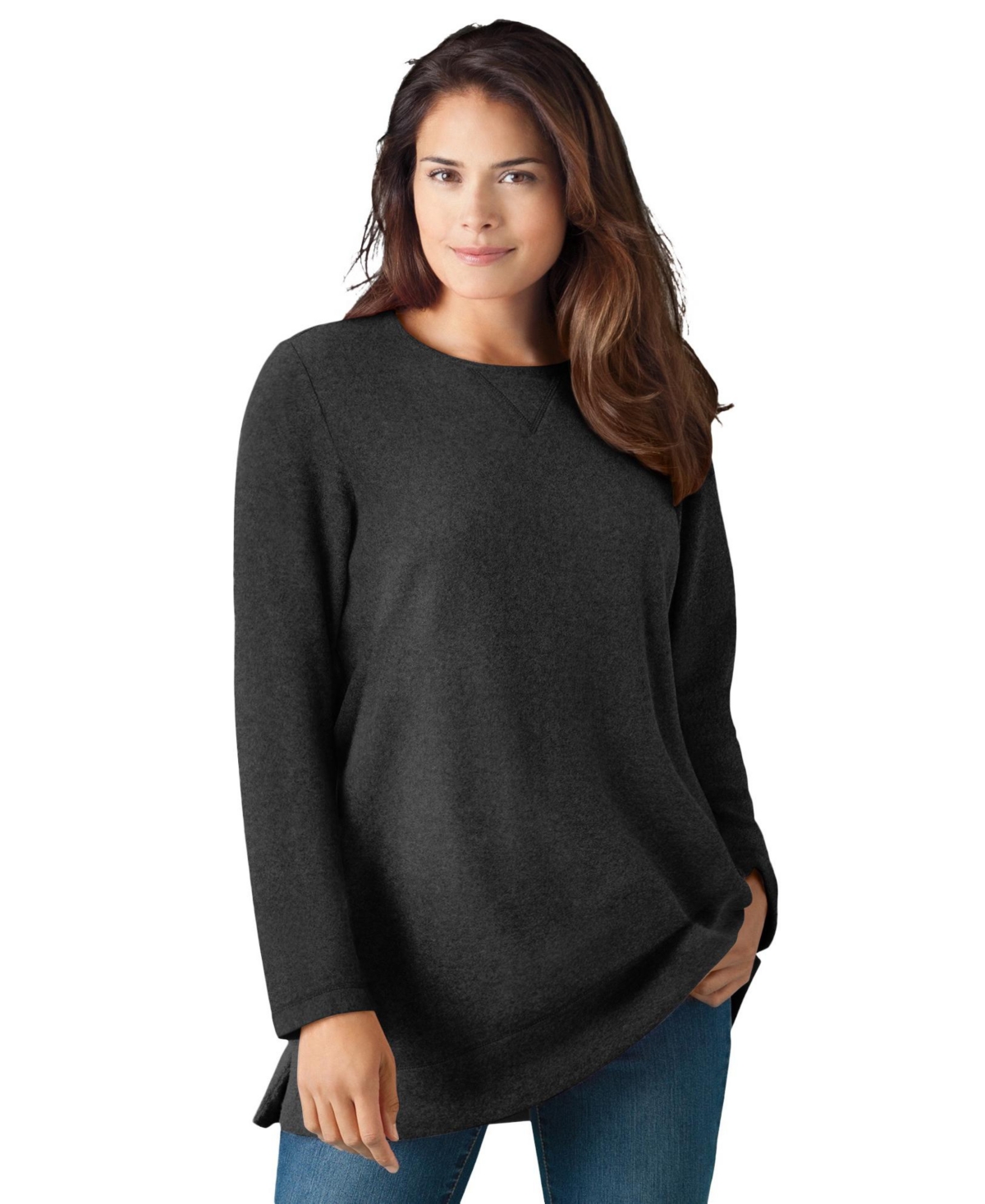 Click here for Woman Within Womens Within Sherpa Sweatshirt - Hea... prices