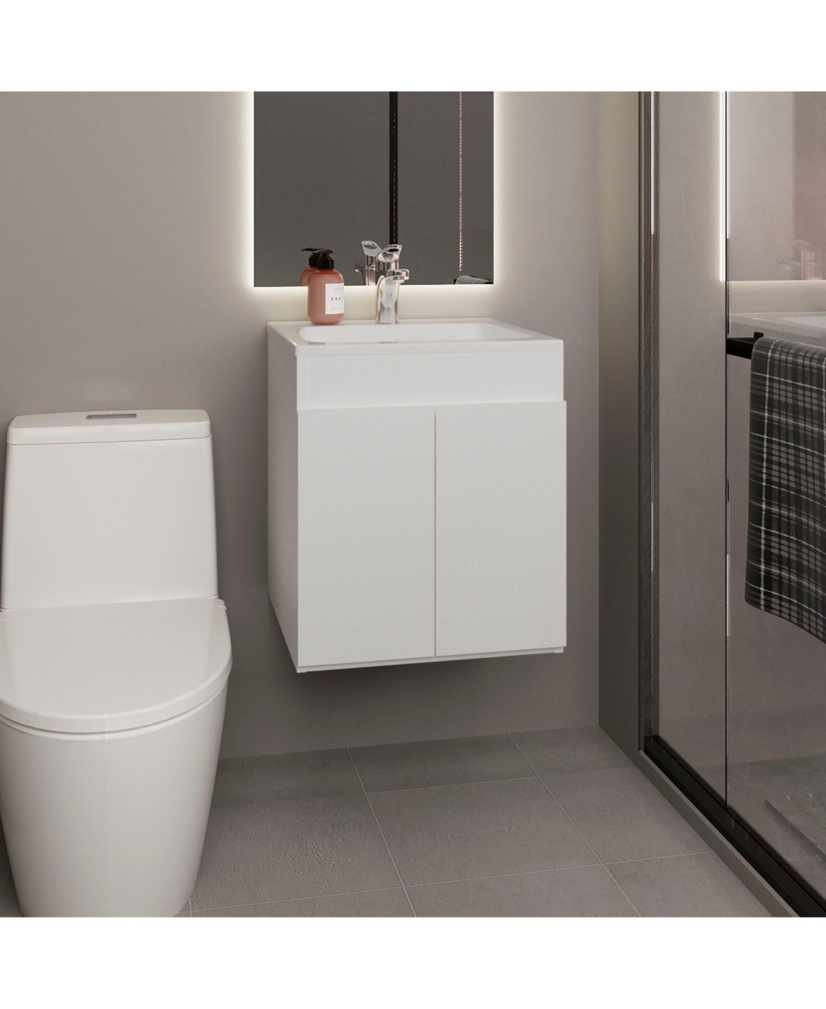 Click here for Depot E-Shop Rayle Bathroom Vanity  2 Doors  White... prices