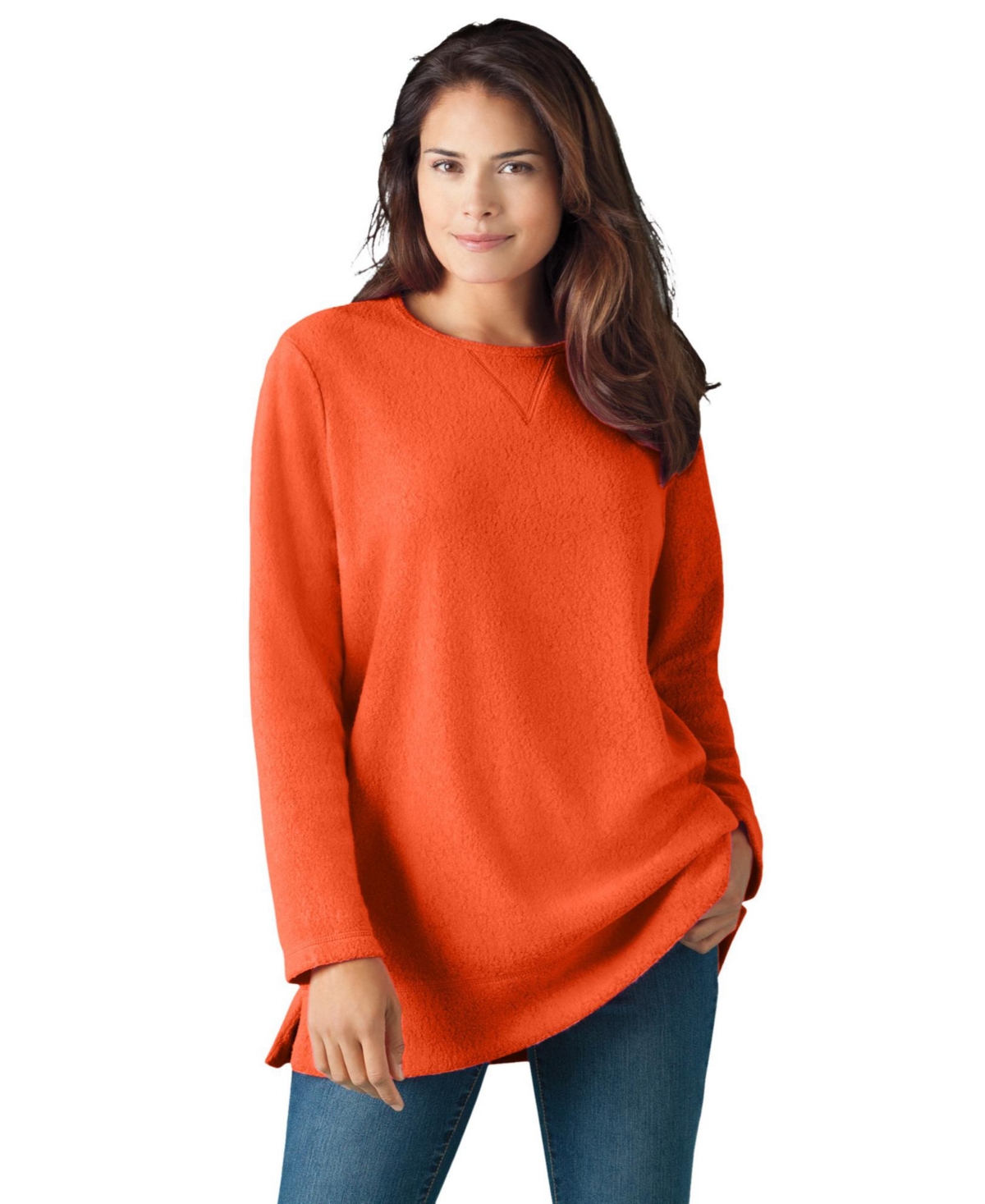 Click here for Woman Within Womens Within Sherpa Sweatshirt - Gre... prices