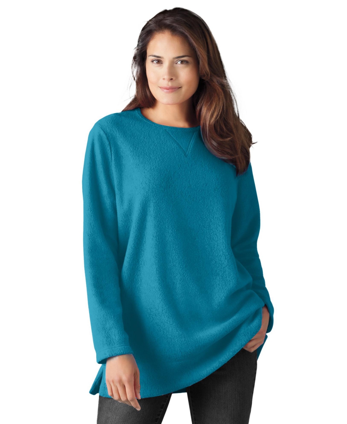 Click here for Woman Within Womens Within Sherpa Sweatshirt - Dee... prices