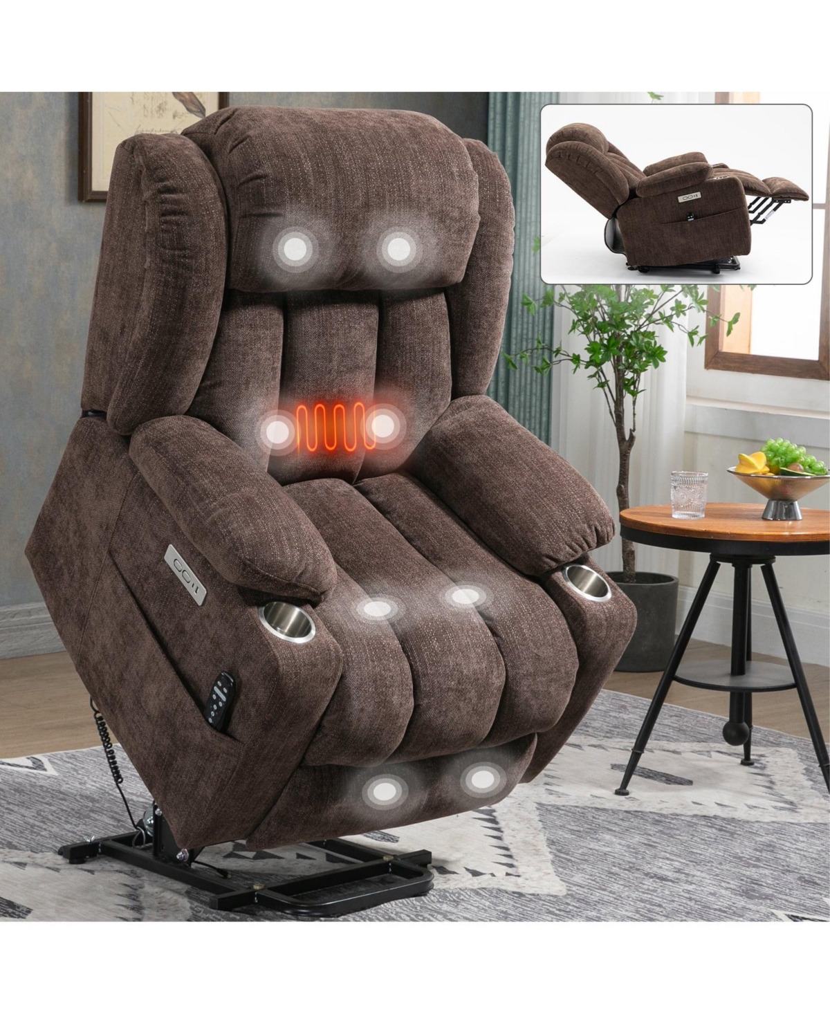 Click here for Clihome Up to 350 Lbs Chenille Power Lift Recliner... prices