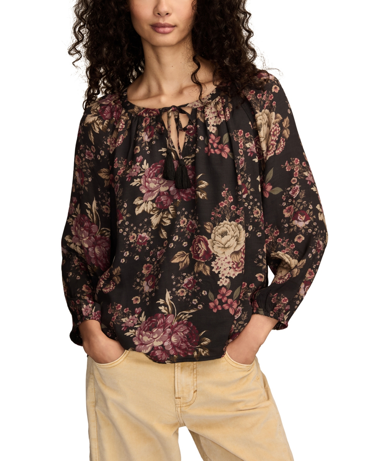 Click here for Lucky Brand Womens Embroidered Peasant Long Sleeve... prices