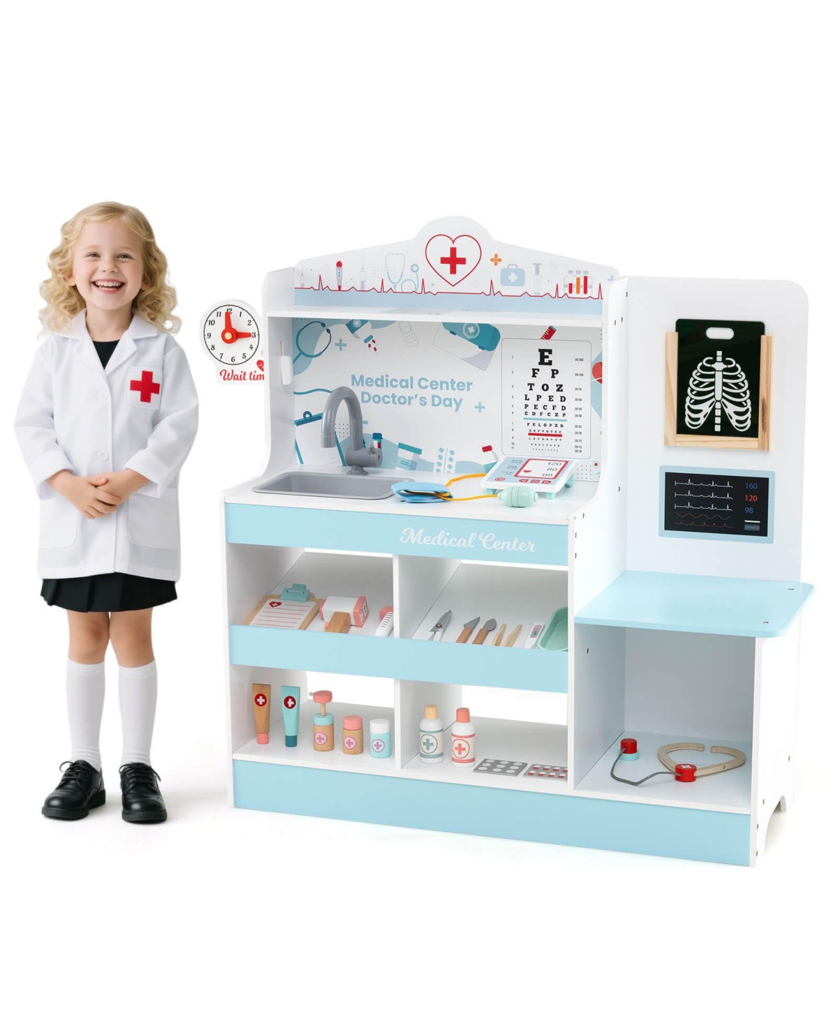 Click here for Wooden Doctor Play Set with Clock Sink Eye Chart E... prices