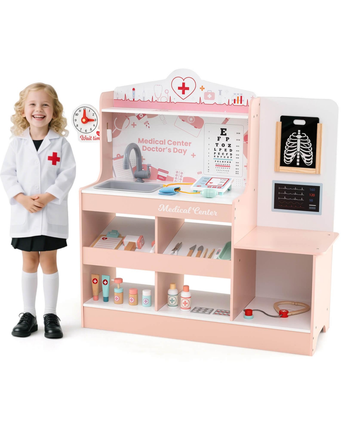Click here for Wooden Doctor Play Set with Clock Sink Eye Chart E... prices