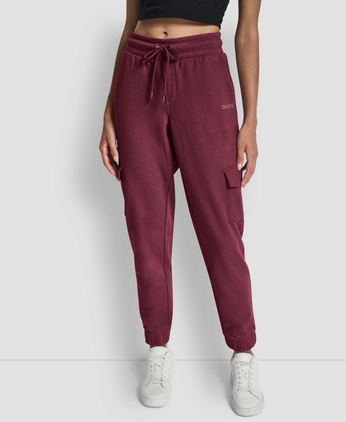 Click here for Dkny Sport Womens Studded-Logo Cargo Joggers - Syr... prices