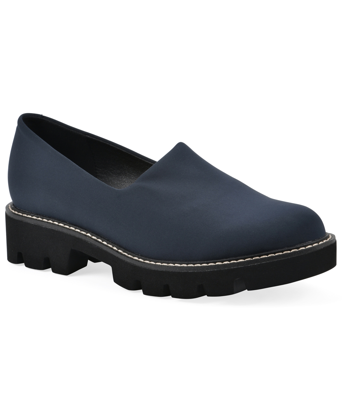 Click here for White Mountain Womens Gianni Lug Sole Flat - Navy prices