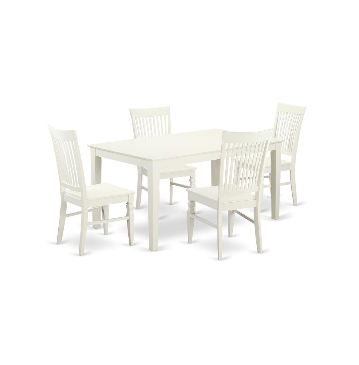 Click here for East West Furniture Dining Room Set Linen White -... prices