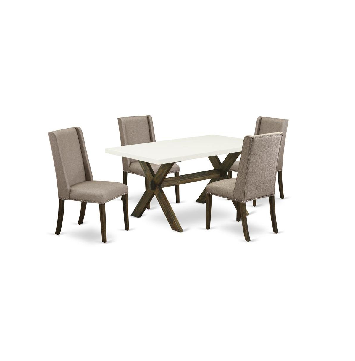 Click here for East West Furniture 5-Pc Dining Table Set Included... prices