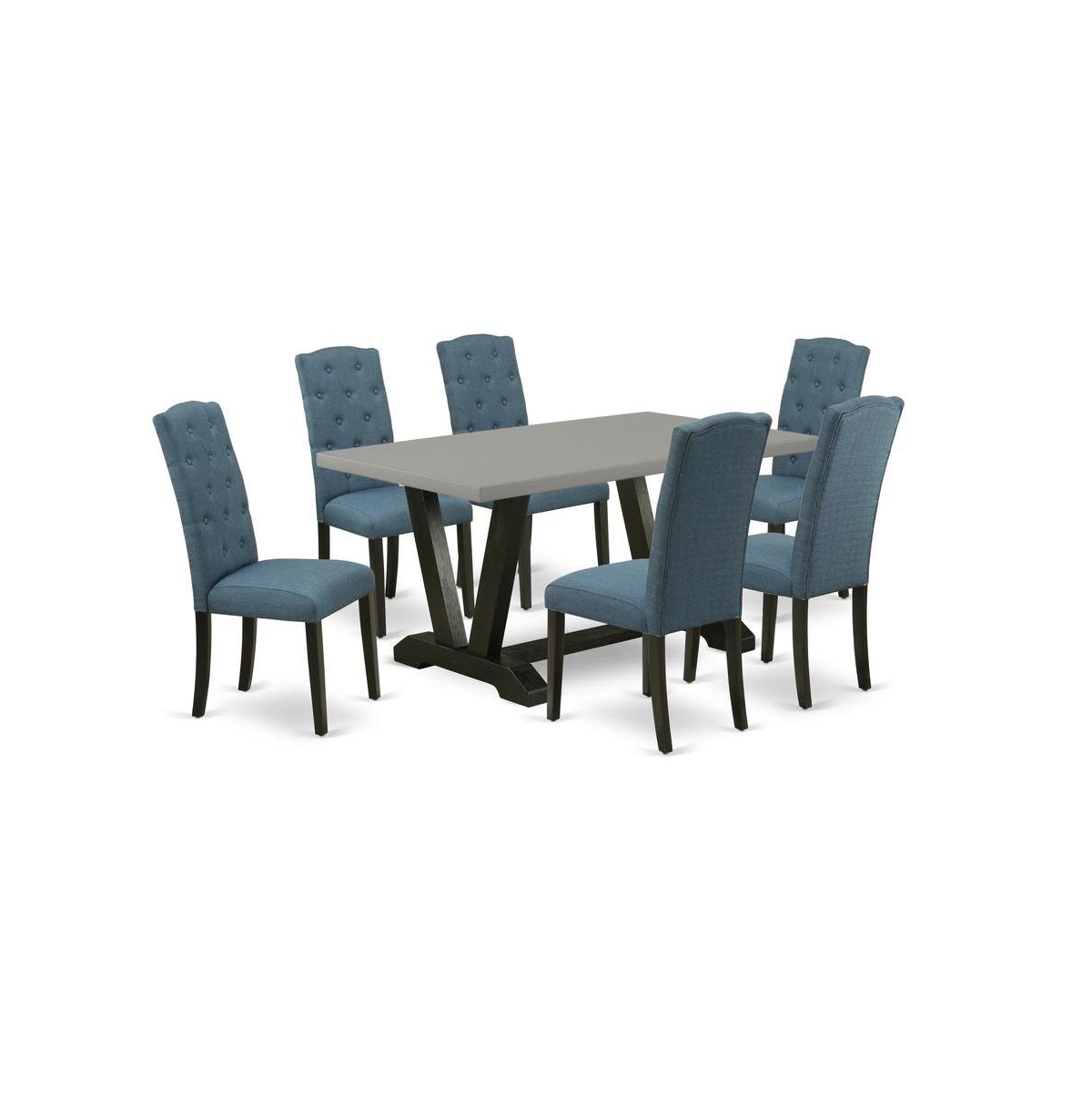 Click here for East West Furniture 7-Pc Kitchen Table Set - 6 Din... prices