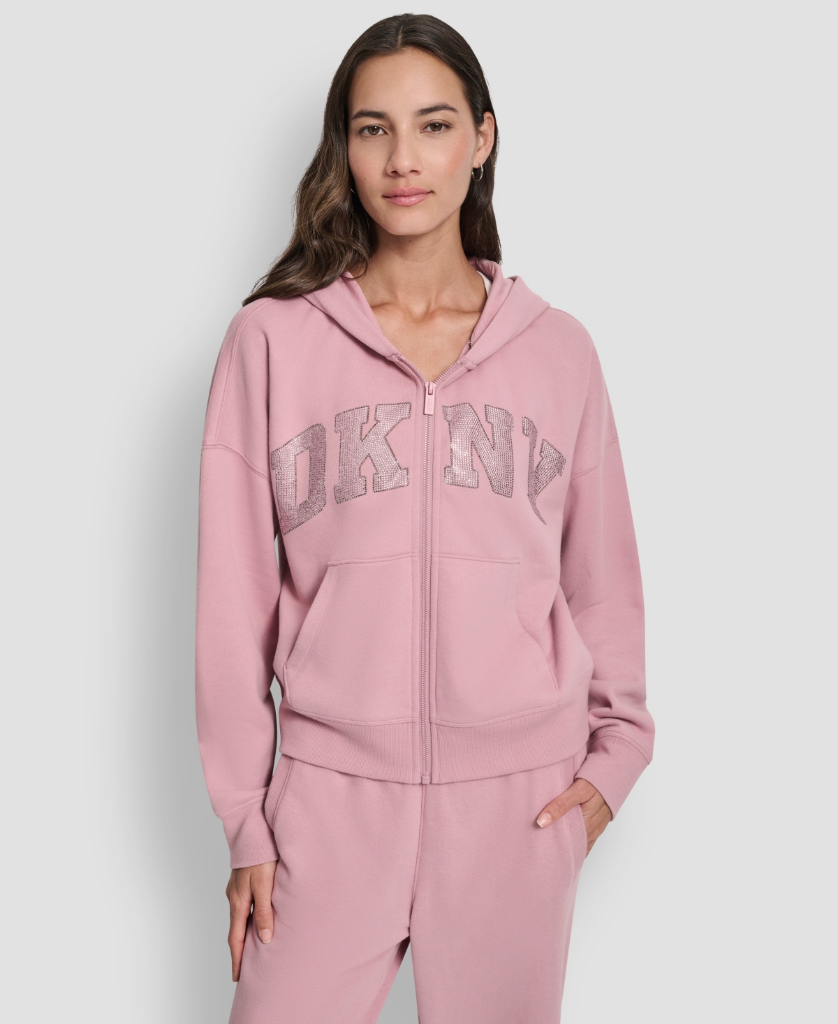 Click here for Dkny Womens Exploded Rhinestone Varsity Logo Full-... prices