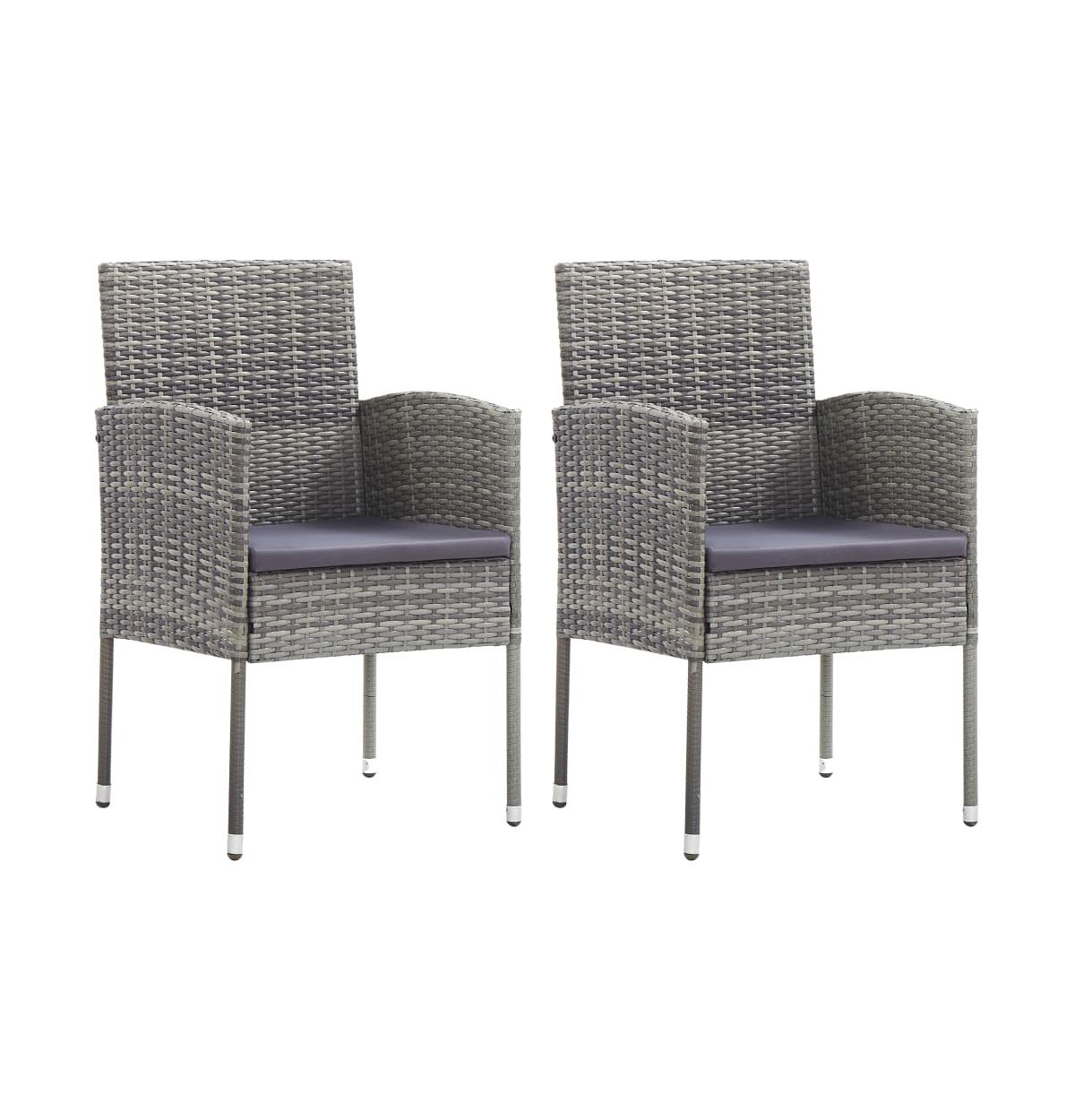 Click here for vidaXL Patio Chairs with Dark Gray Cushions 2 pcs... prices