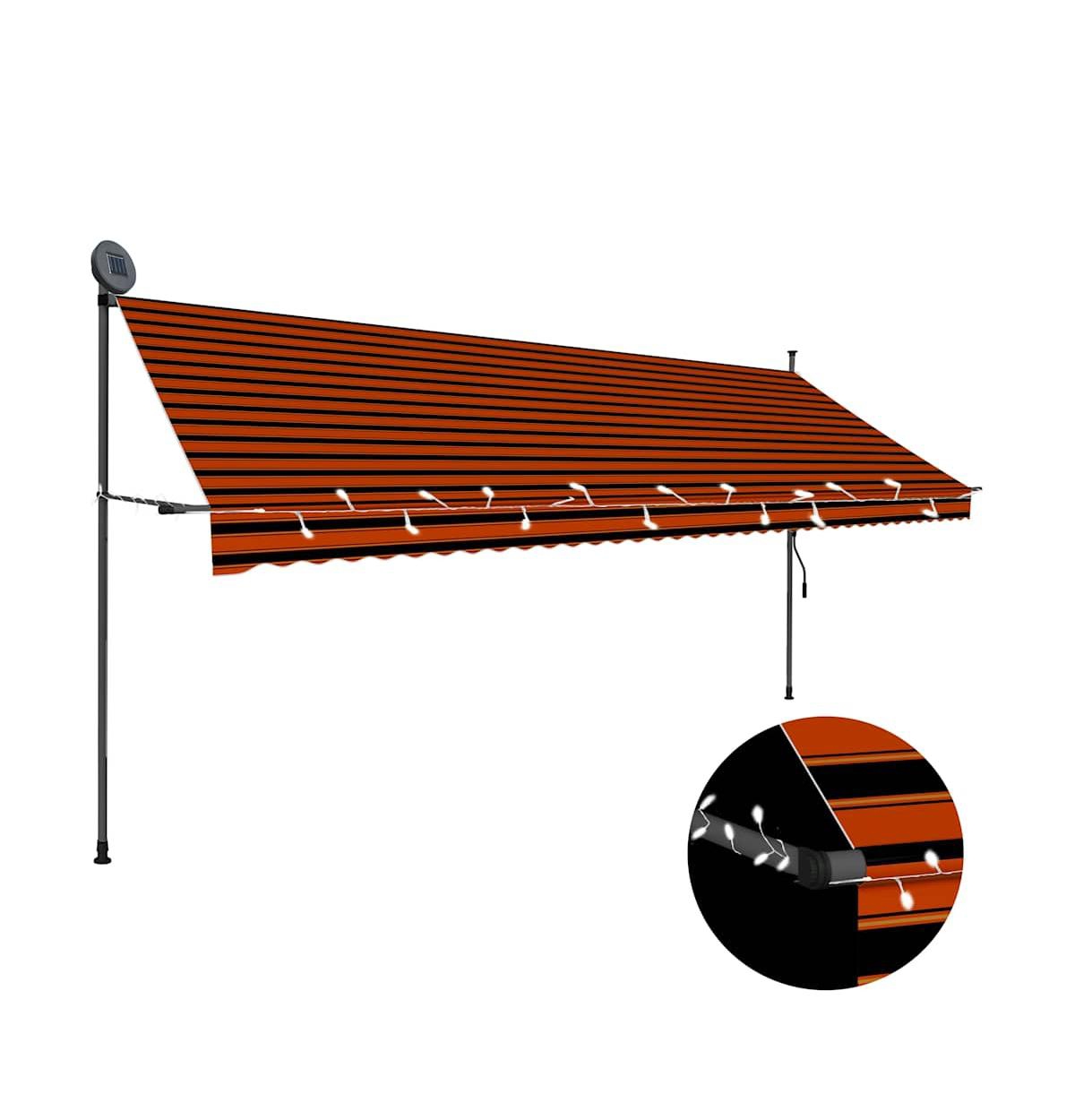 Click here for vidaXL Retractable Awning Orange and Brown Polyest... prices